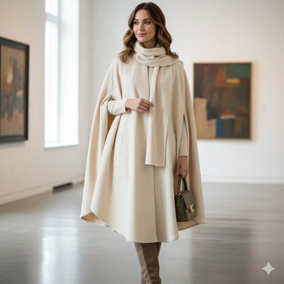 Mackintosh | Jackets & Coats | Mackintosh Rare White Wool Poncho Cape ...